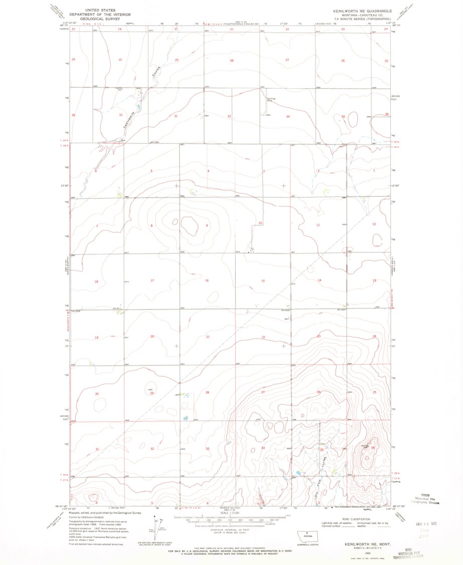 Kenilworth NE, MT (1969, 24000-Scale) Map by United States Geological ...