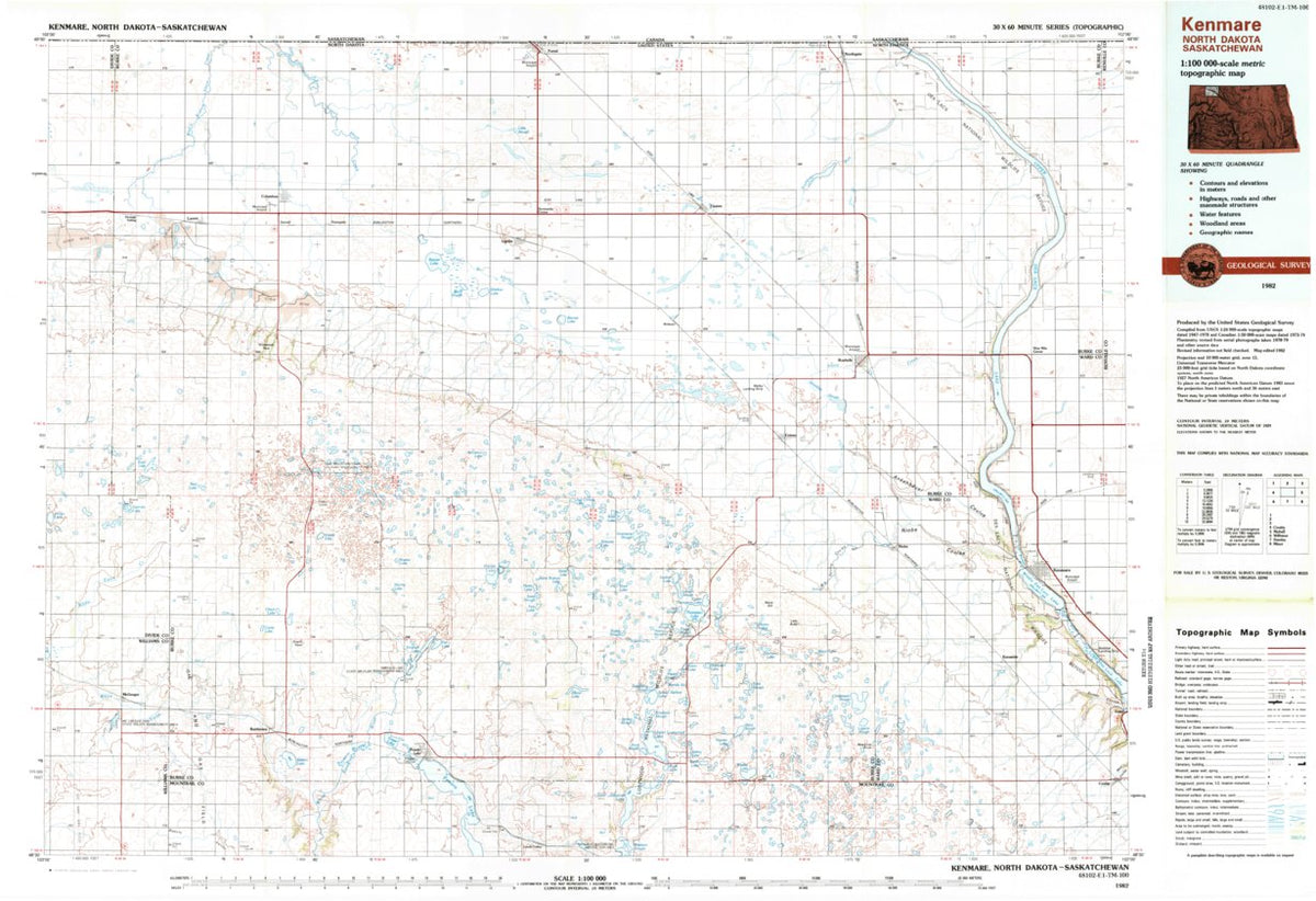 Kenmare, ND (1982, 100000-Scale) Map by United States Geological Survey ...