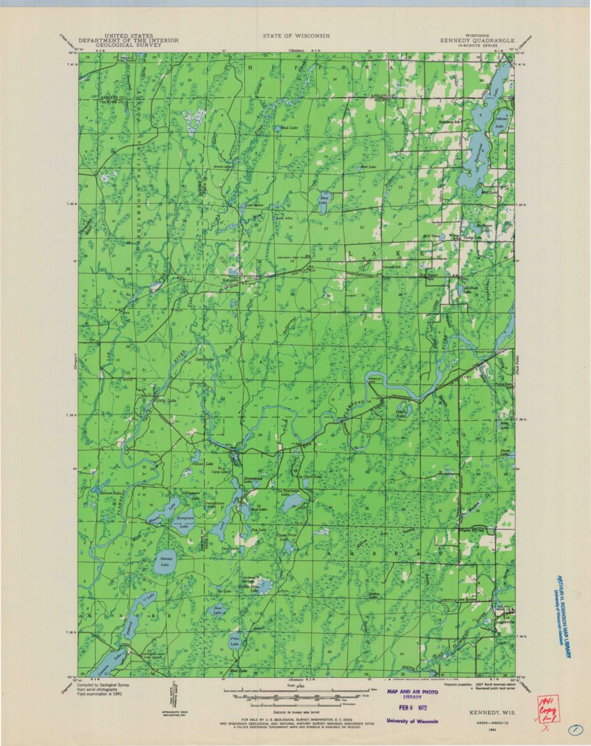 Kennedy, WI (1941, 48000-Scale) Map by United States Geological Survey ...