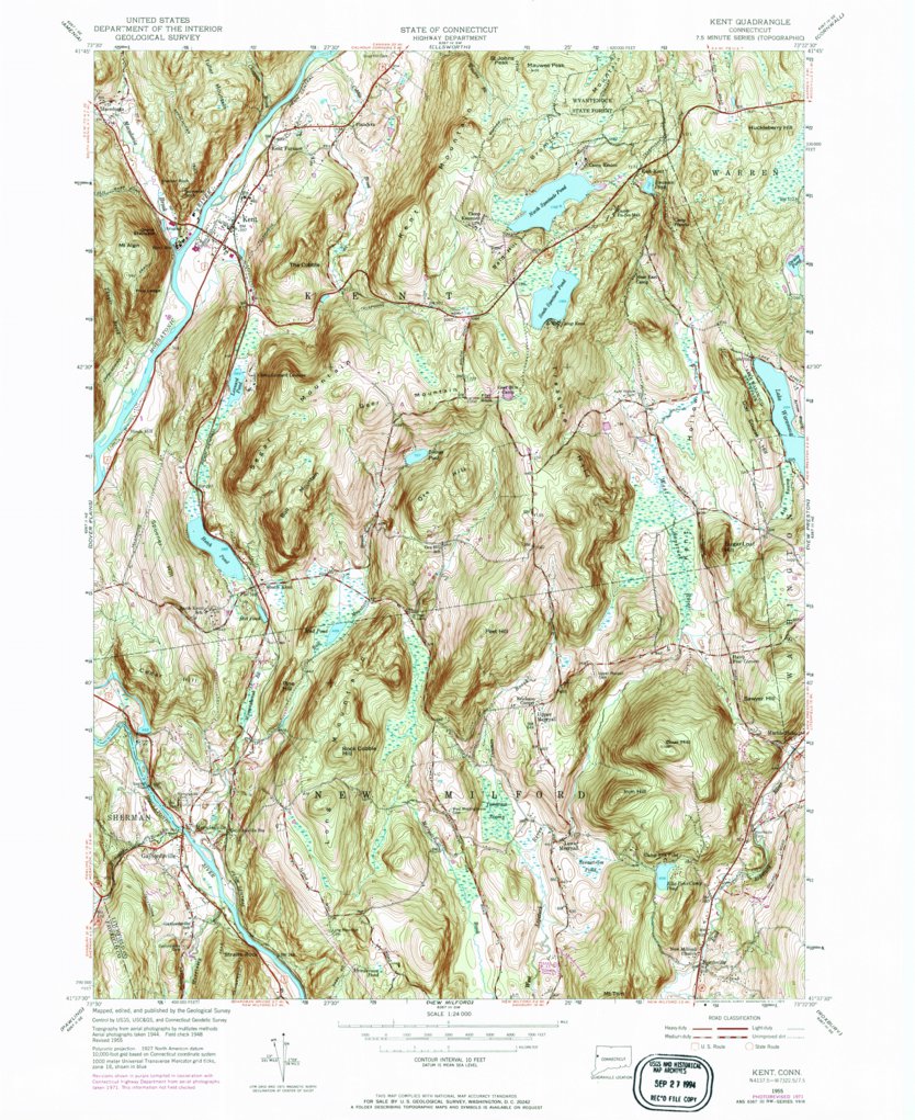 Kent, CT (1955, 24000-Scale) Map by United States Geological Survey ...