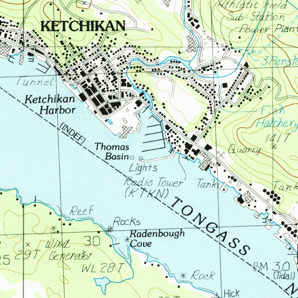 Ketchikan B-5 SW, AK (1991, 25000-Scale) Map by United States ...