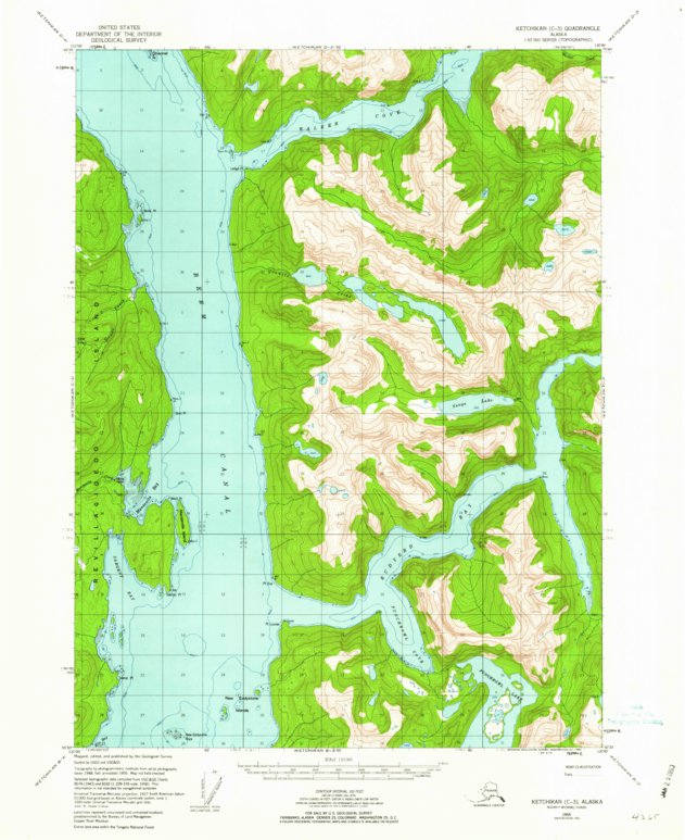 Ketchikan C-3, AK (1955, 63360-Scale) Map by United States Geological ...