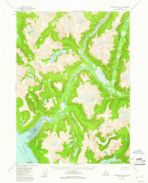 Ketchikan D-3, AK (1955, 63360-Scale) Map by United States Geological ...