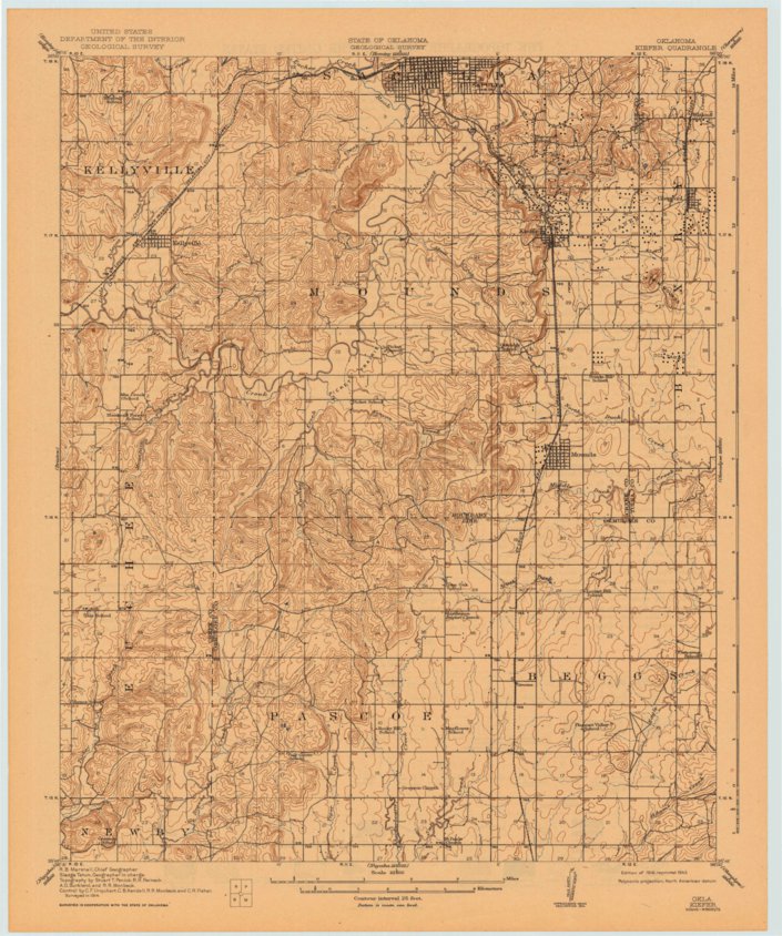 Kiefer, OK (1916, 62500-Scale) Map by United States Geological Survey ...