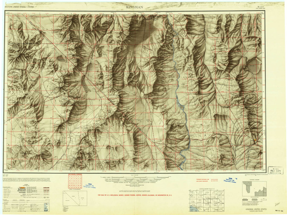 Kingman, AZ-CA-NV (1948, 250000-Scale) Map by United States Geological ...