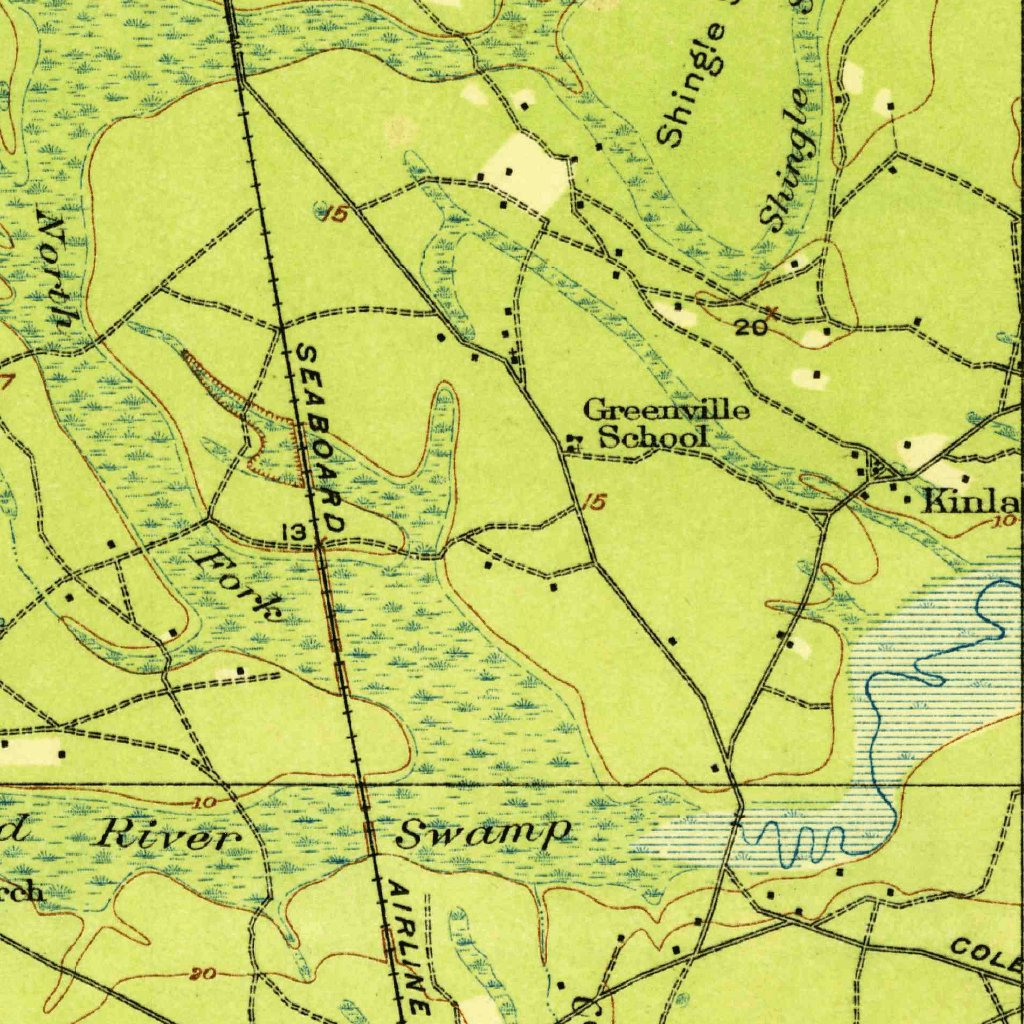 Kingsland, GA-FL (1918, 62500-Scale) Map by United States Geological ...