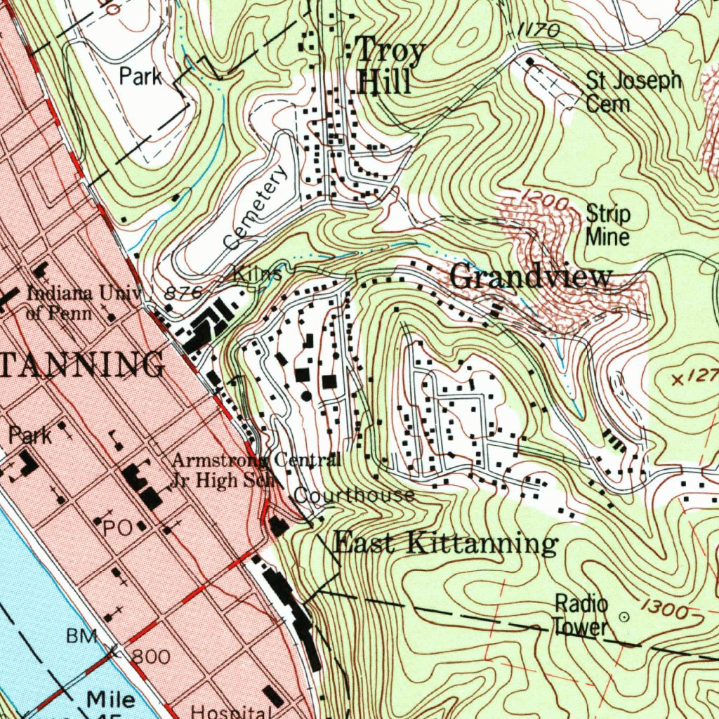 Kittanning, PA (1993, 24000-Scale) Map by United States Geological ...