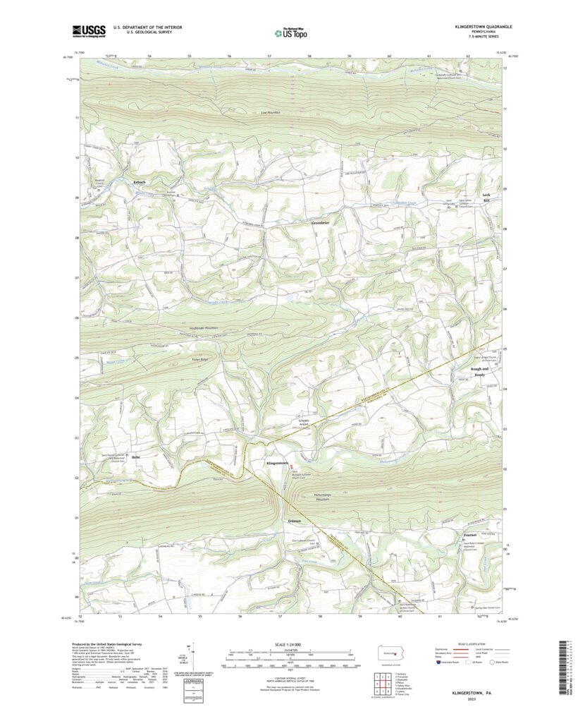 Klingerstown, PA (2023, 24000-Scale) Map by United States Geological ...