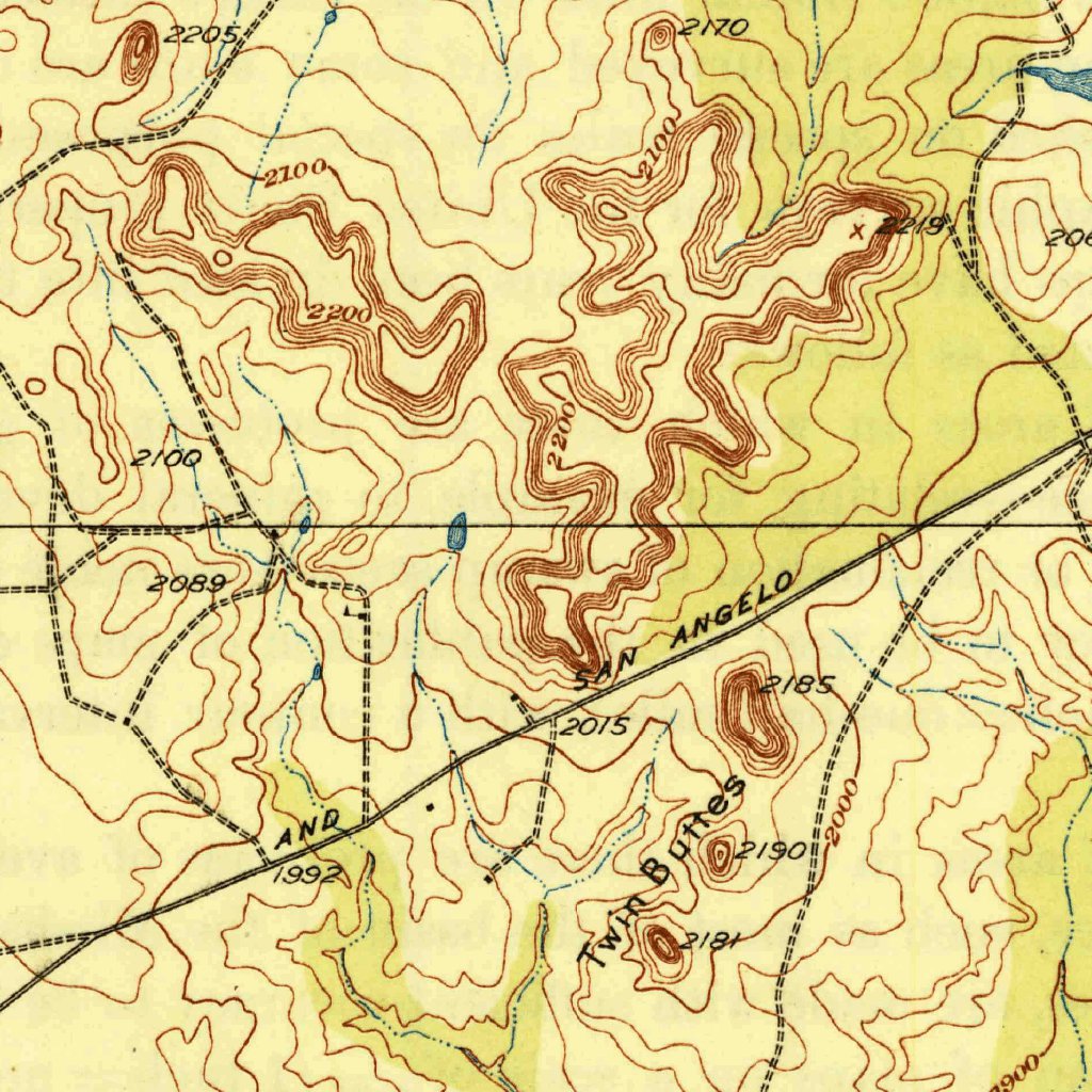 Knickerbocker, TX (1928, 62500-Scale) Map by United States Geological ...