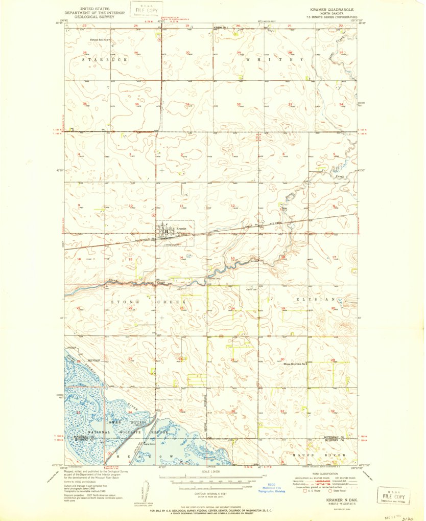 Kramer, ND (1950, 24000-Scale) Map by United States Geological Survey ...