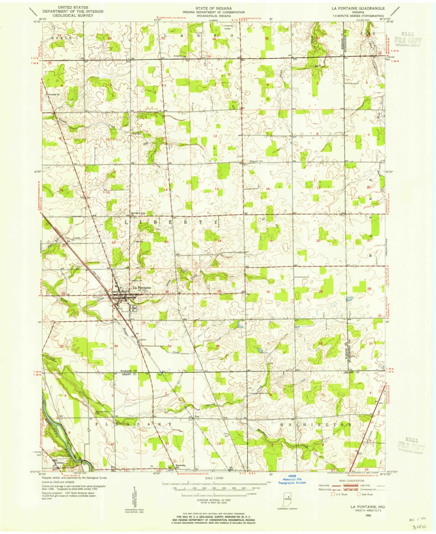 La Fontaine, IN (1953, 24000-Scale) Map by United States Geological ...