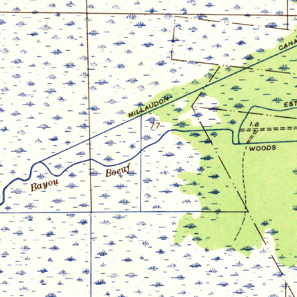 Lake Cataouatche East, LA (1942, 31680-Scale) Map by United States ...