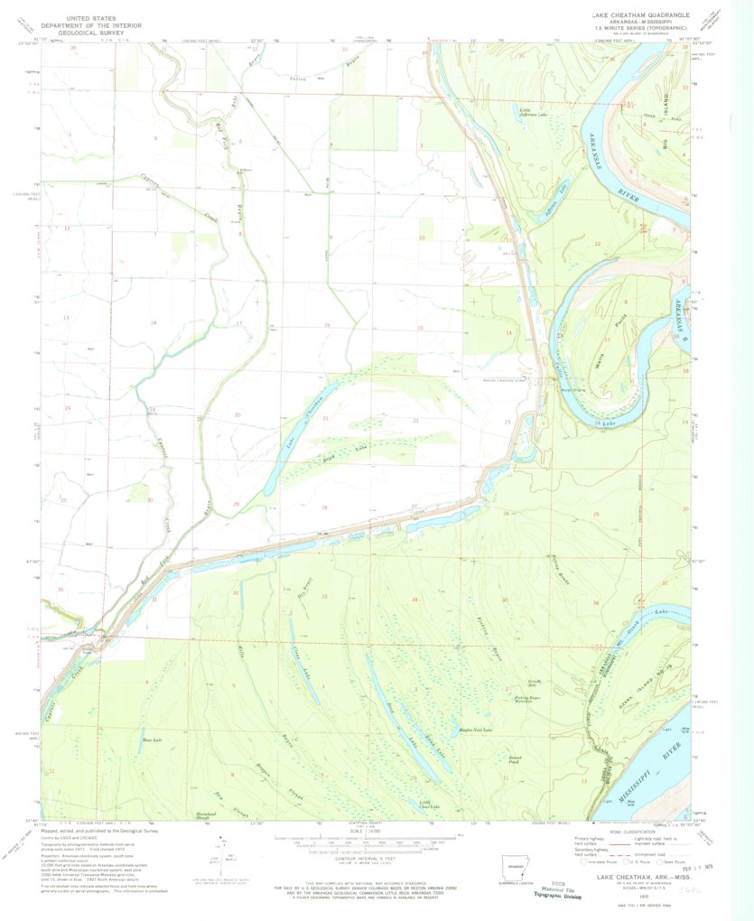 Lake Cheatham, AR-MS (1972, 24000-Scale) Map by United States ...