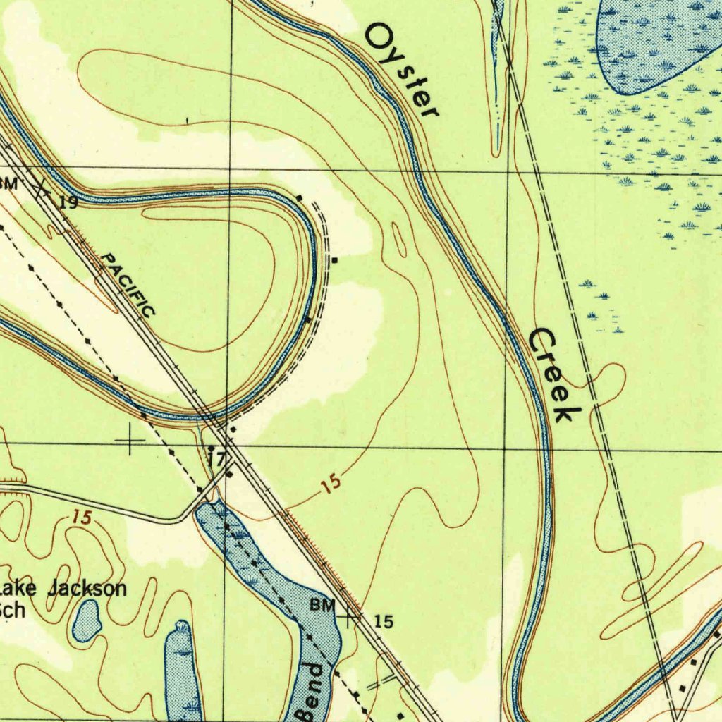 Lake Jackson, TX (1943, 31680-Scale) Map by United States Geological ...