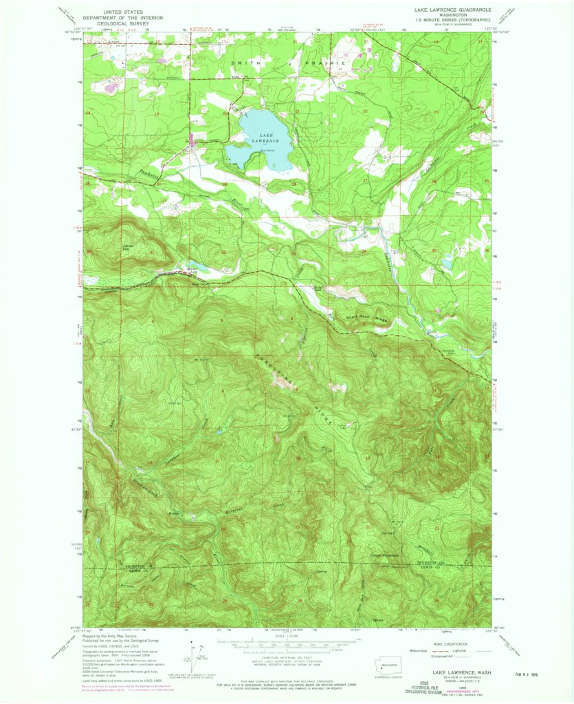 Lake Lawrence, WA (1959, 24000-Scale) Map by United States Geological ...