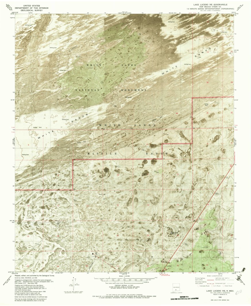 Lake Lucero NE, NM (1982, 24000-Scale) Map by United States Geological ...