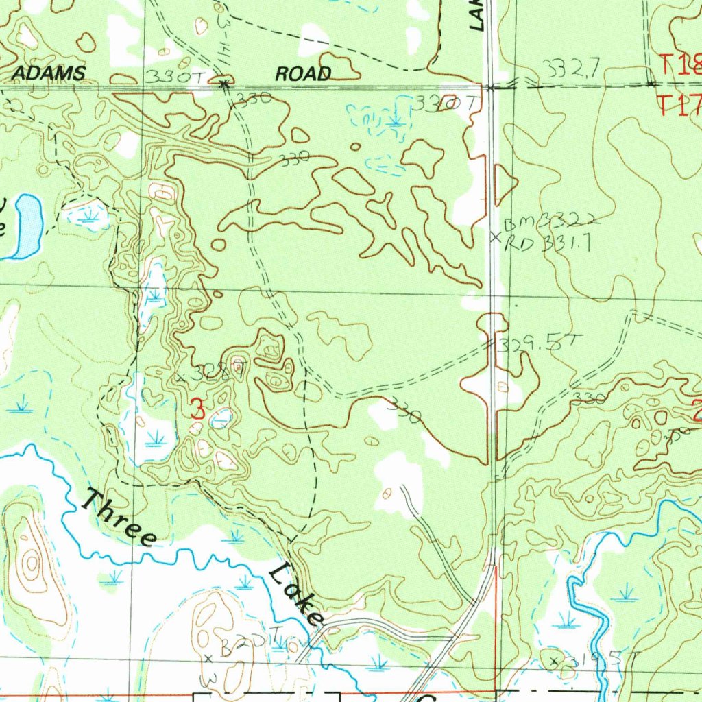 Lake NE, MI (1984, 25000-Scale) Map by United States Geological Survey ...