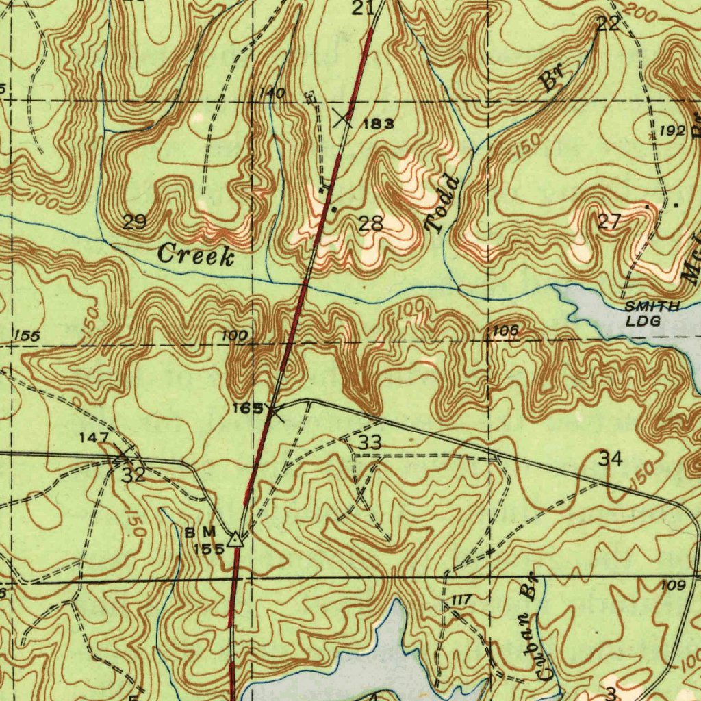 Lake Talquin, FL (1943, 62500-Scale) Map by United States Geological ...