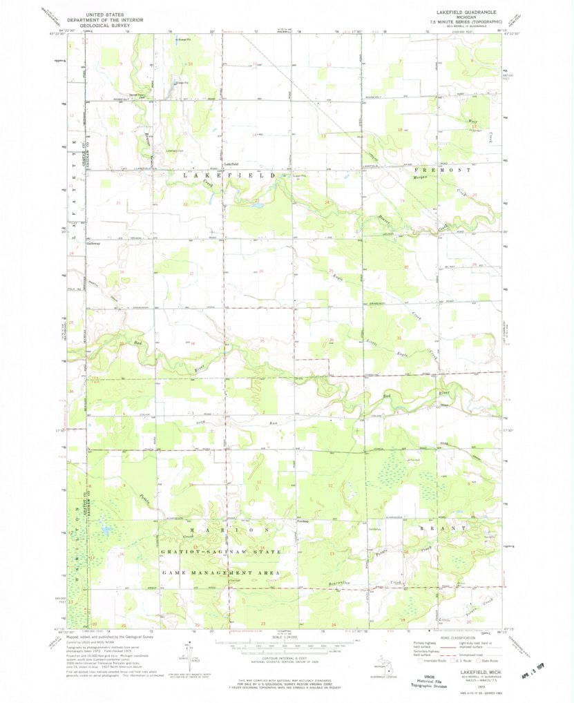 Lakefield, MI (1973, 24000-Scale) Map by United States Geological ...