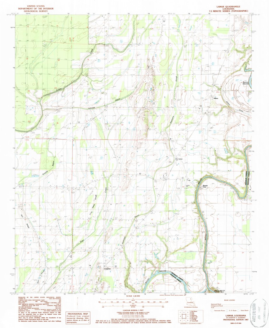 Lamar, LA (1987, 24000-Scale) Map by United States Geological Survey ...