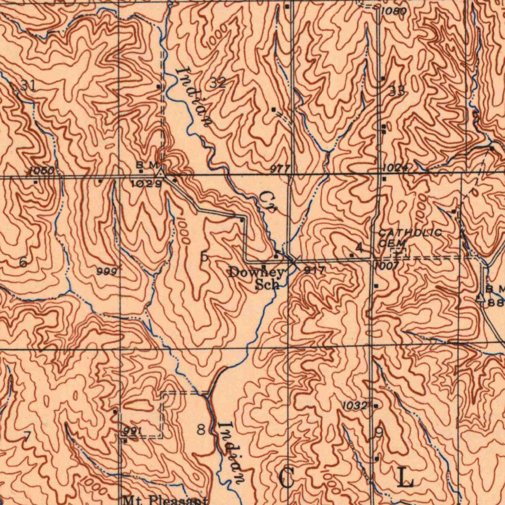 Lamoni, IA-MO (1947, 62500-Scale) Map by United States Geological ...