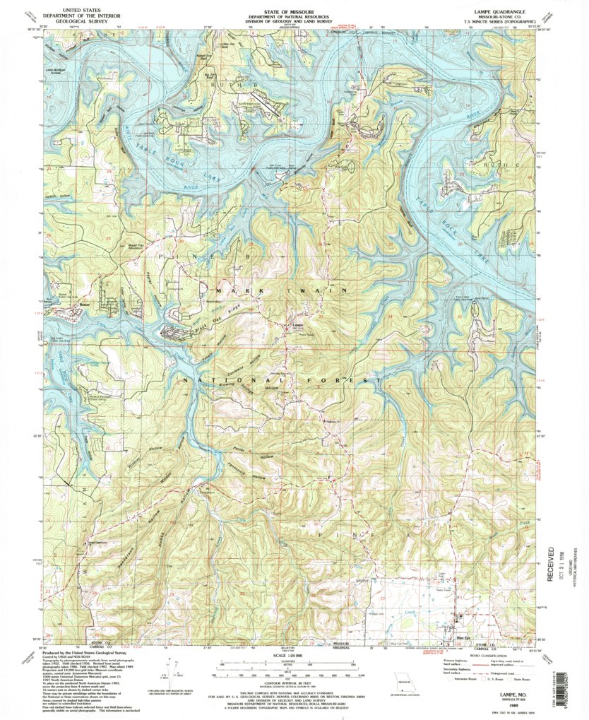 Lampe, MO (1989, 24000-Scale) Map by United States Geological Survey ...