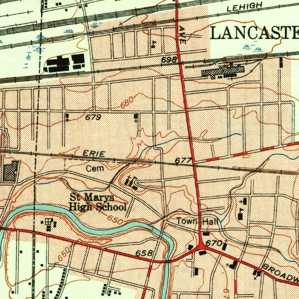 Lancaster, NY (1950, 24000-Scale) Map by United States Geological ...