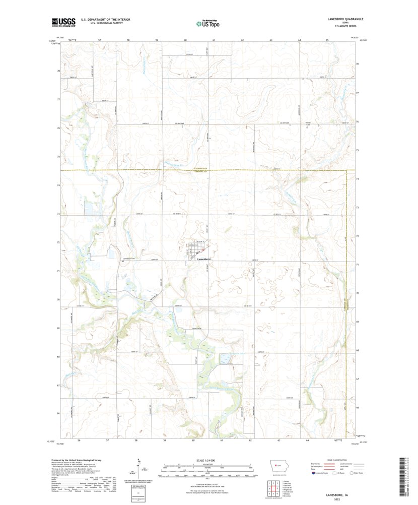 Lanesboro, IA (2022, 24000-Scale) Map by United States Geological ...