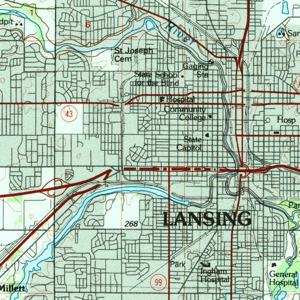 Lansing, MI (1983, 100000-Scale) Map by United States Geological Survey ...