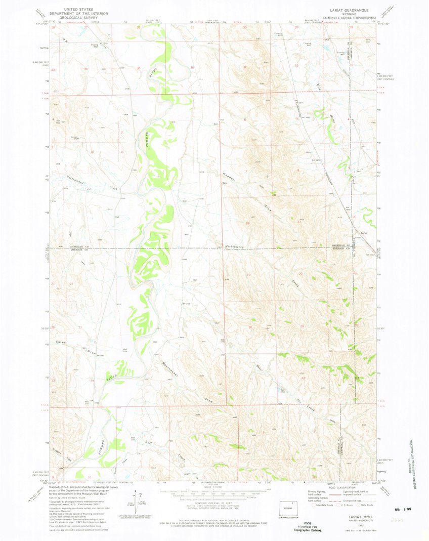 Lariat, WY (1972, 24000-Scale) Map by United States Geological Survey ...