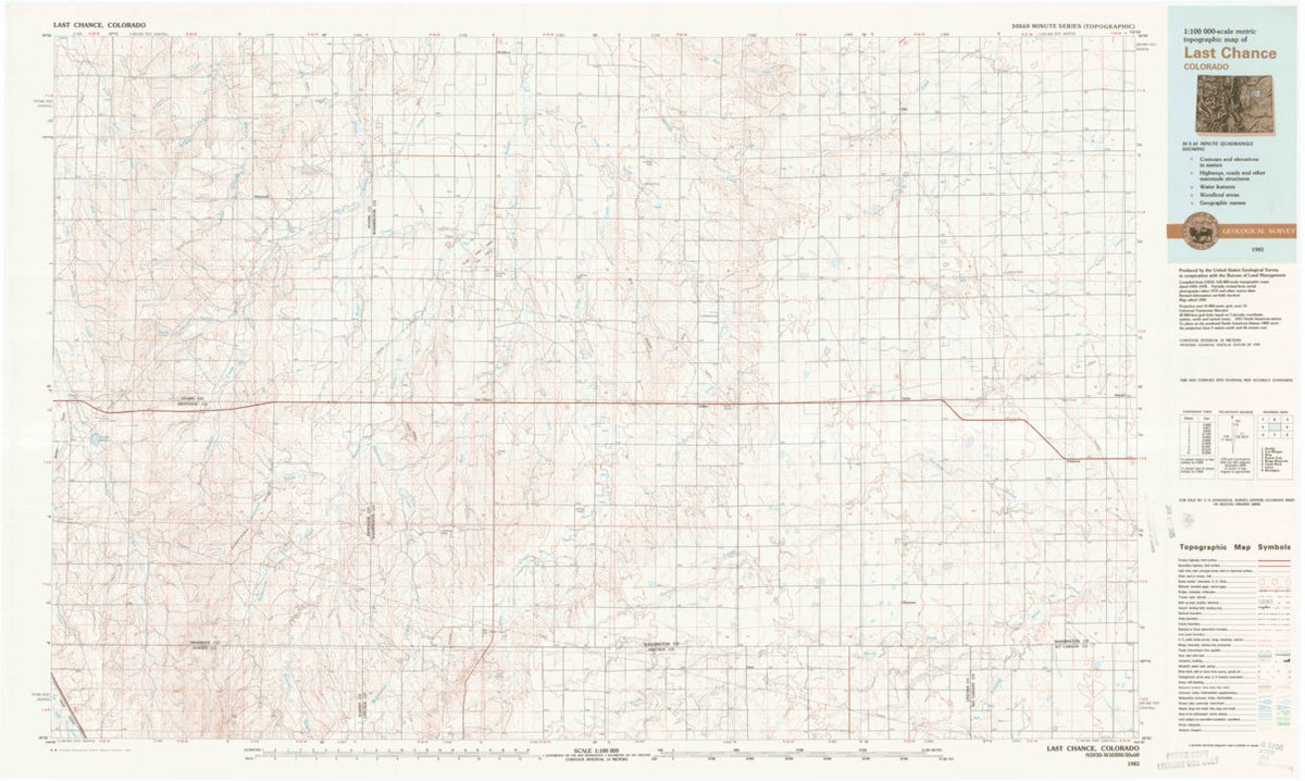 Last Chance, CO (1983, 100000-Scale) Map by United States Geological ...