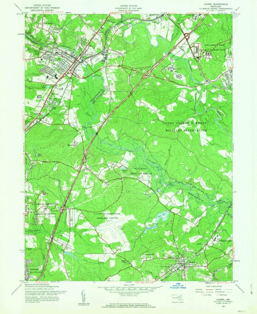 Laurel, MD (1957, 24000-Scale) Map by United States Geological Survey ...