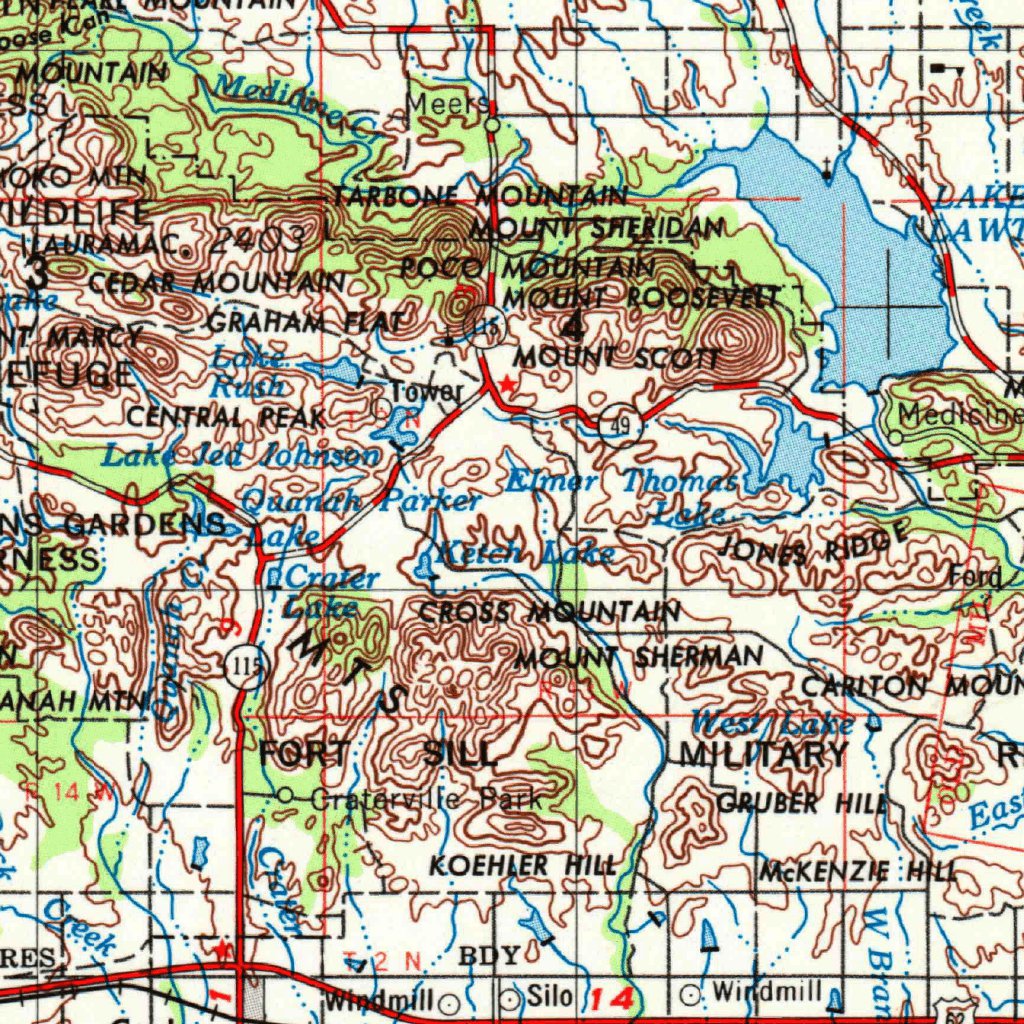 Lawton, OK-TX (1955, 250000-Scale) Map by United States Geological ...