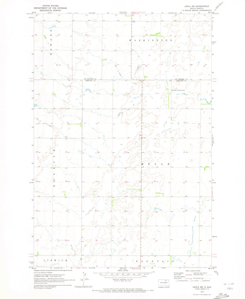 Leola SW, SD (1970, 24000-Scale) Map by United States Geological Survey ...