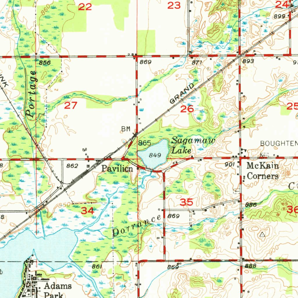 Leonidas, MI (1947, 62500-Scale) Map by United States Geological Survey ...