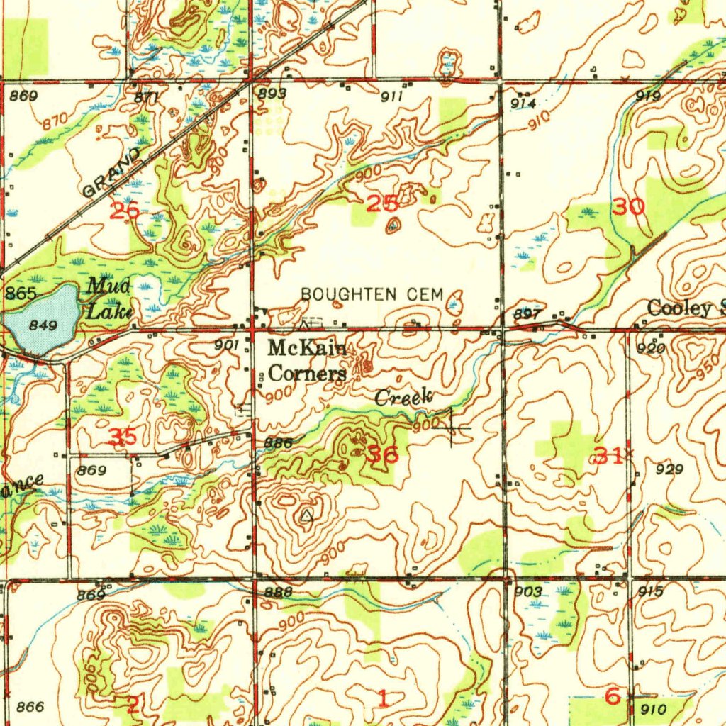 Leonidas, MI (1950, 62500-Scale) Map by United States Geological Survey ...