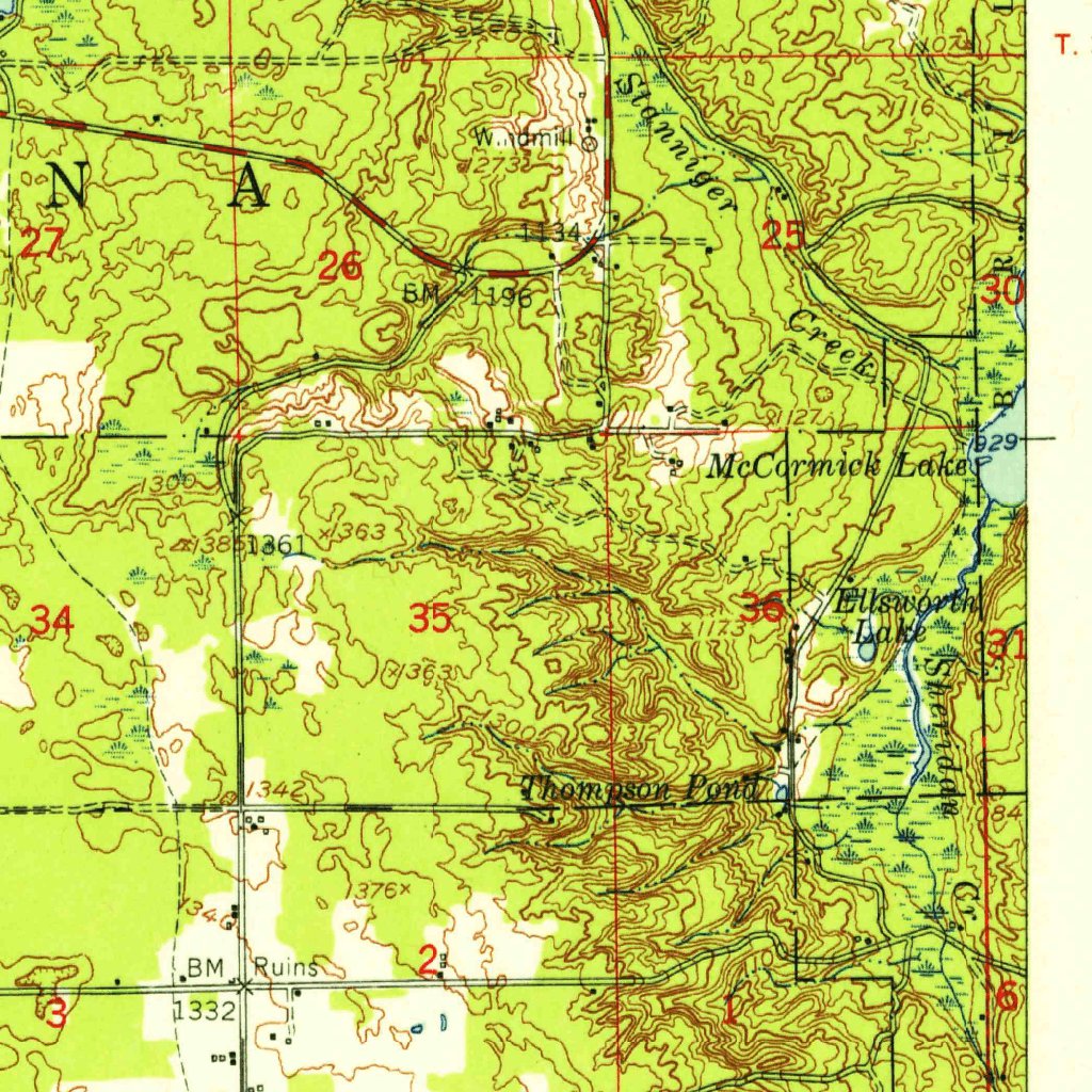 Lewiston, MI (1949, 62500-Scale) Map by United States Geological Survey ...