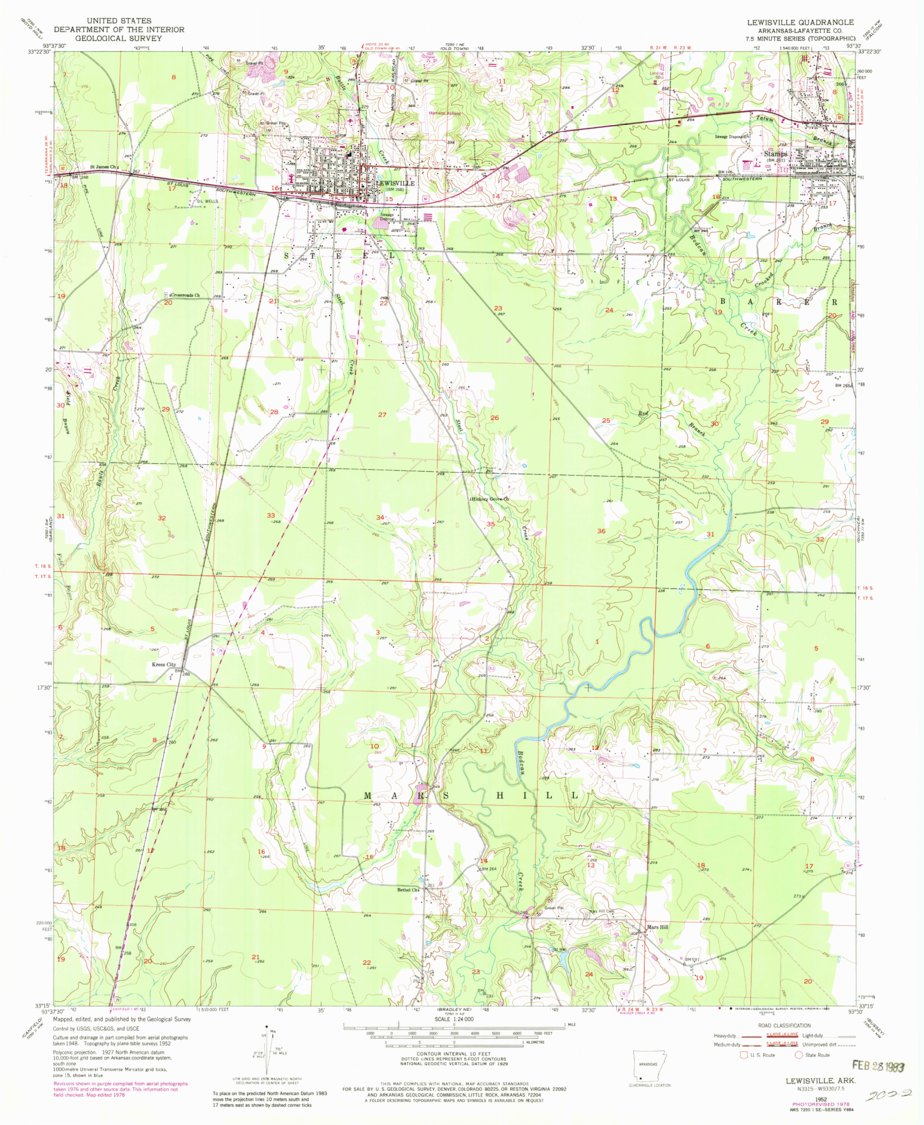Lewisville, AR (1952, 24000-Scale) Map by United States Geological ...