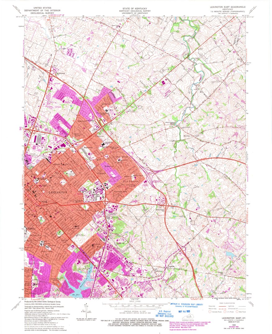 Lexington East, KY (1965, 24000-Scale) Map by United States Geological ...