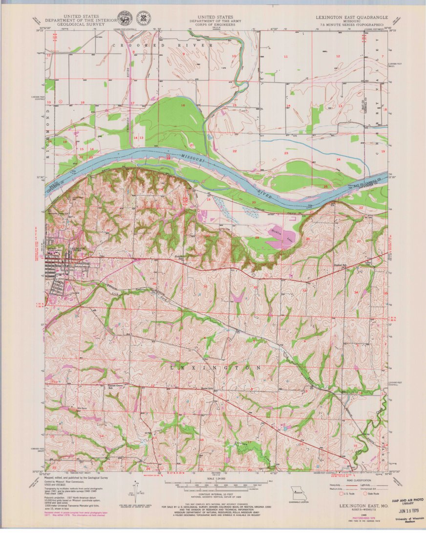 Lexington East, MO (1949, 24000-Scale) Map by United States Geological ...