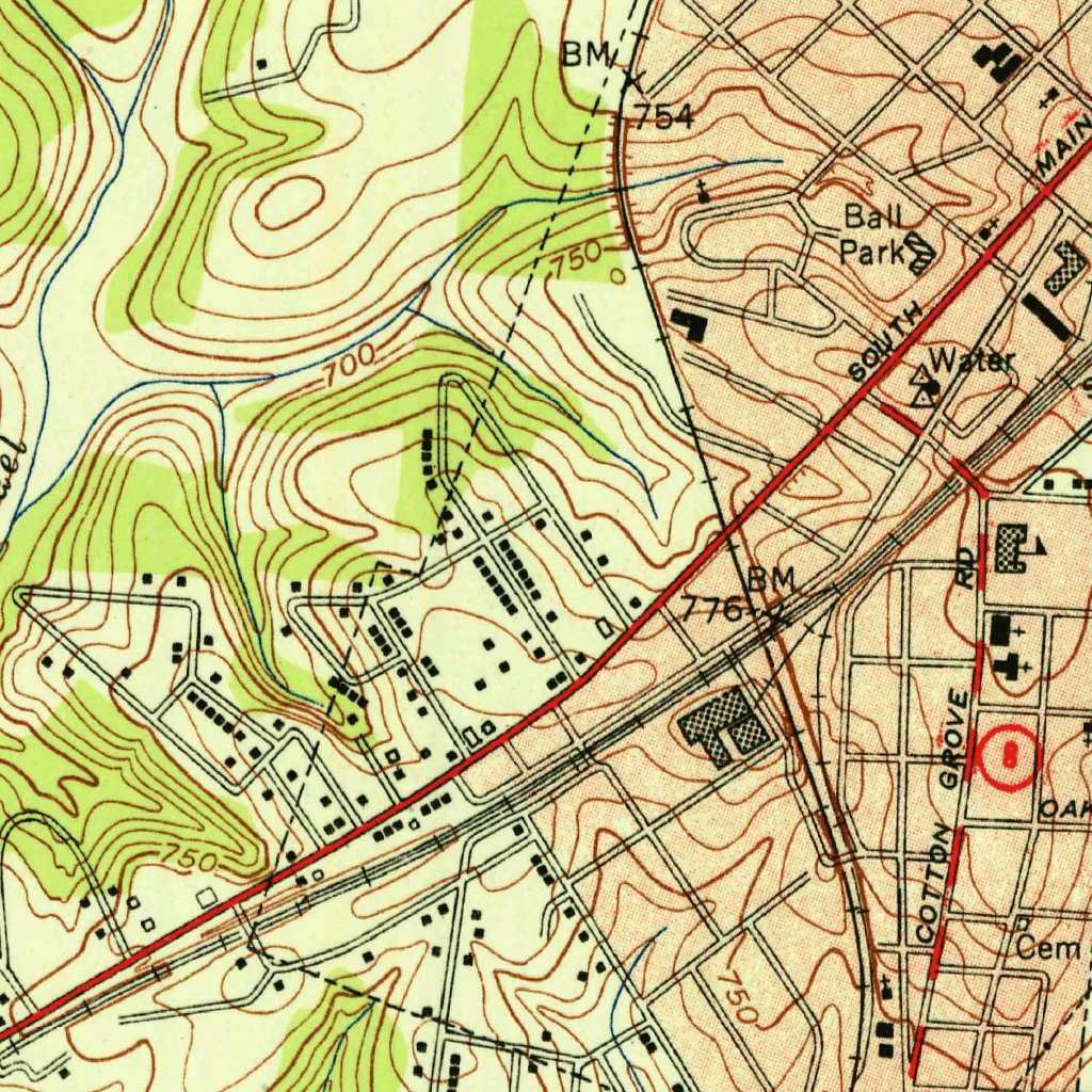 Lexington West, NC (1951, 24000-Scale) Map by United States Geological ...