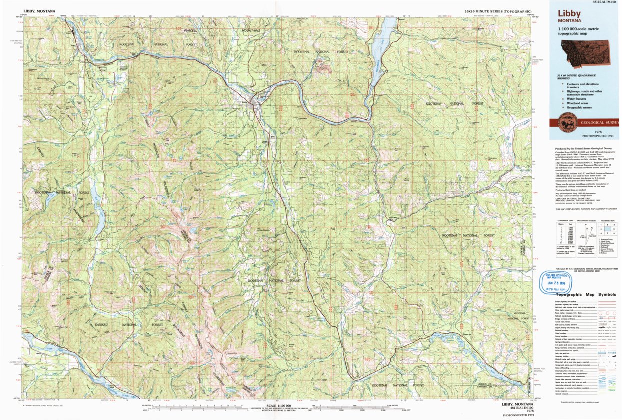 Libby, MT (1978, 100000-Scale) Map by United States Geological Survey ...