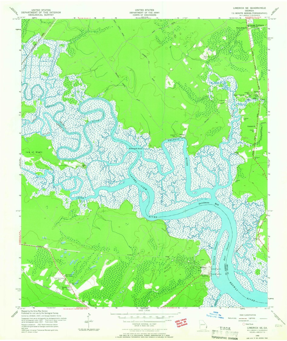 Limerick SE, GA (1958, 24000-Scale) Map by United States Geological ...