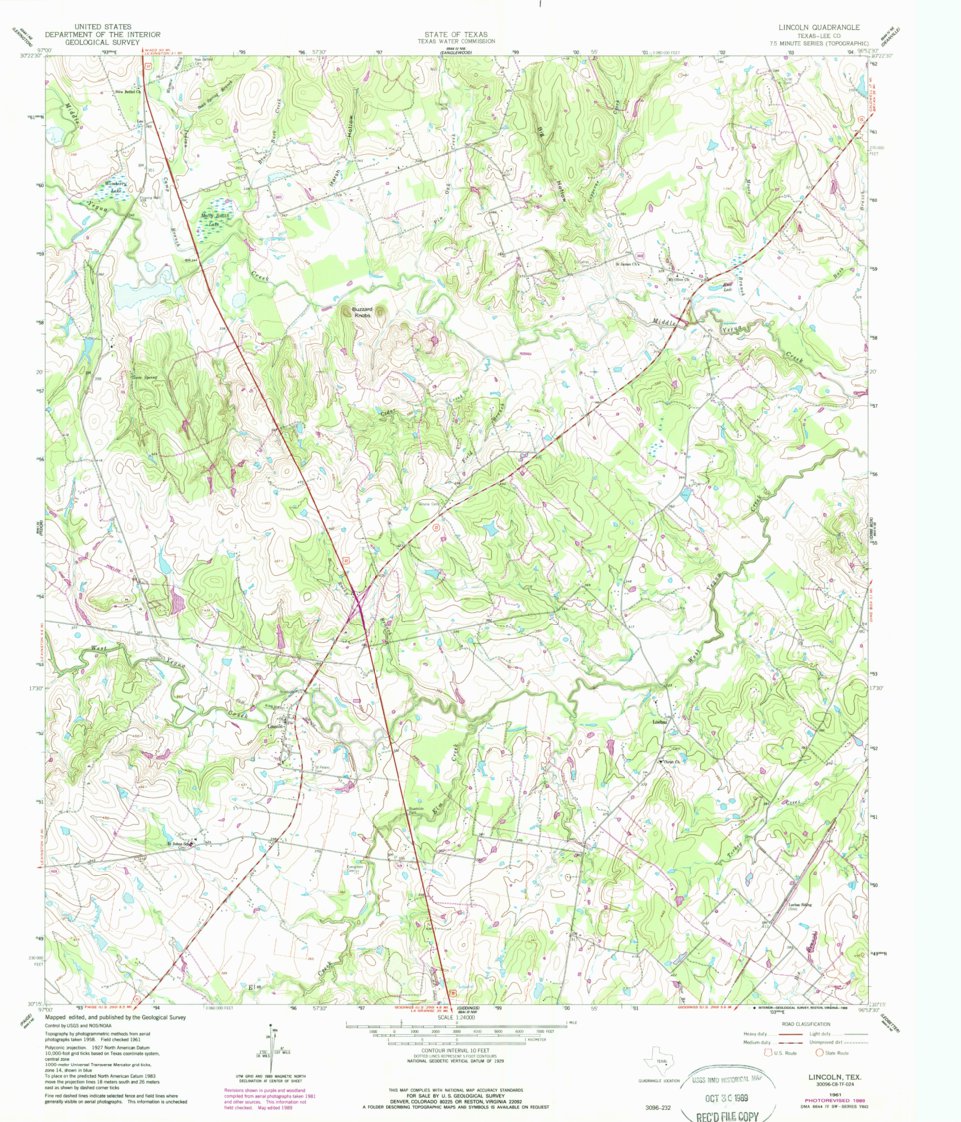 Lincoln, TX (1961, 24000-Scale) Map by United States Geological Survey ...