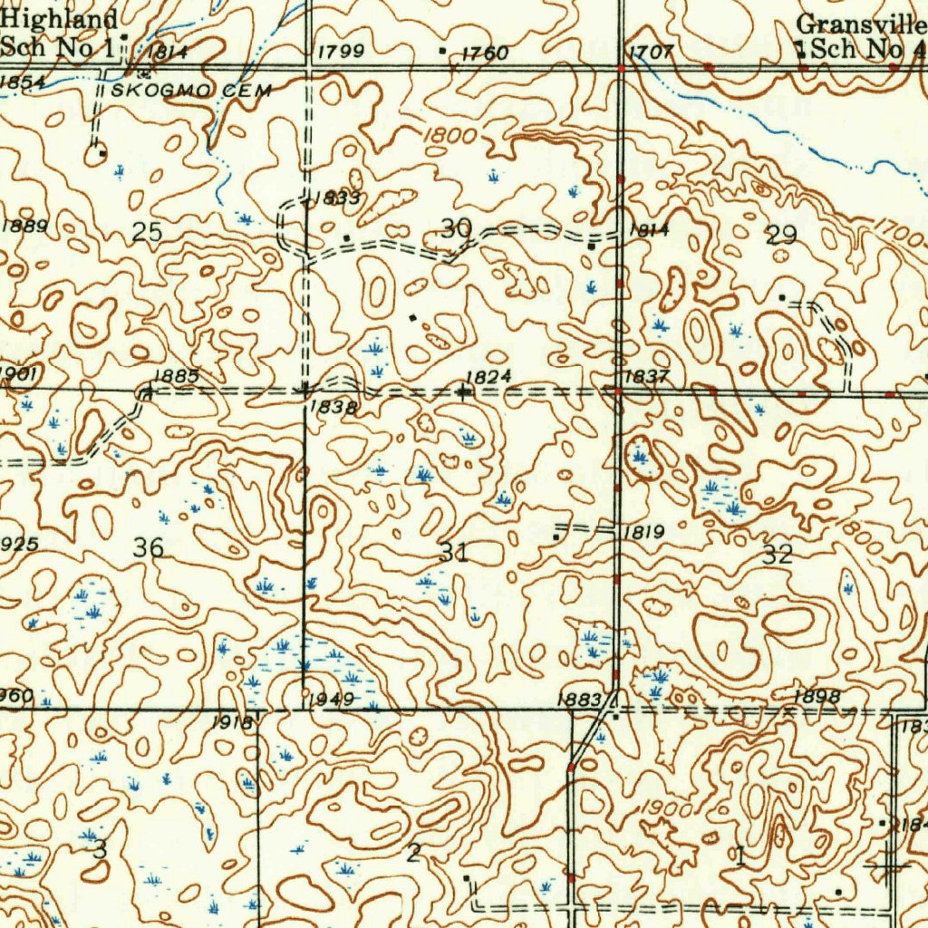 Lincoln Valley, ND (1947, 62500-Scale) Map by United States Geological ...