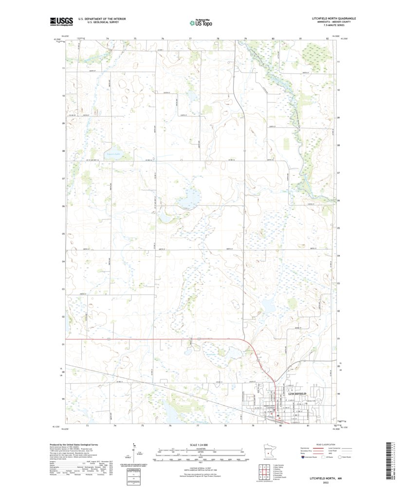 Litchfield North, MN (2022, 24000-Scale) Map by United States ...