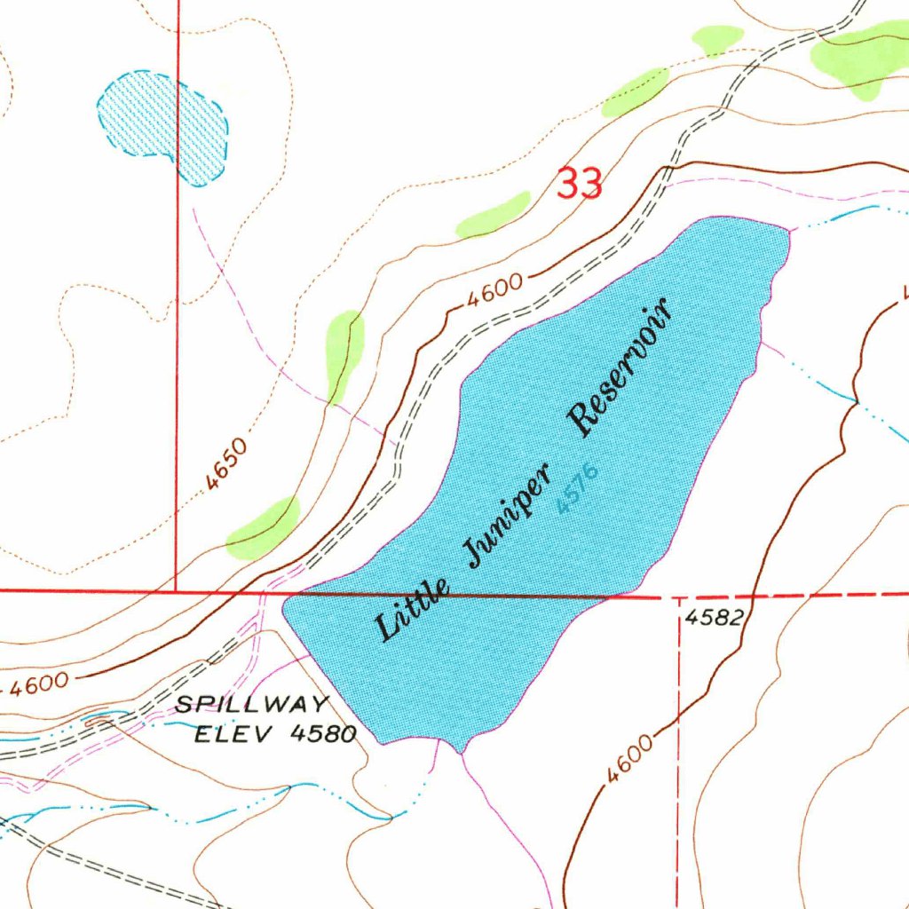 Little Juniper Reservoir, CA (1963, 24000-Scale) Map by United States ...