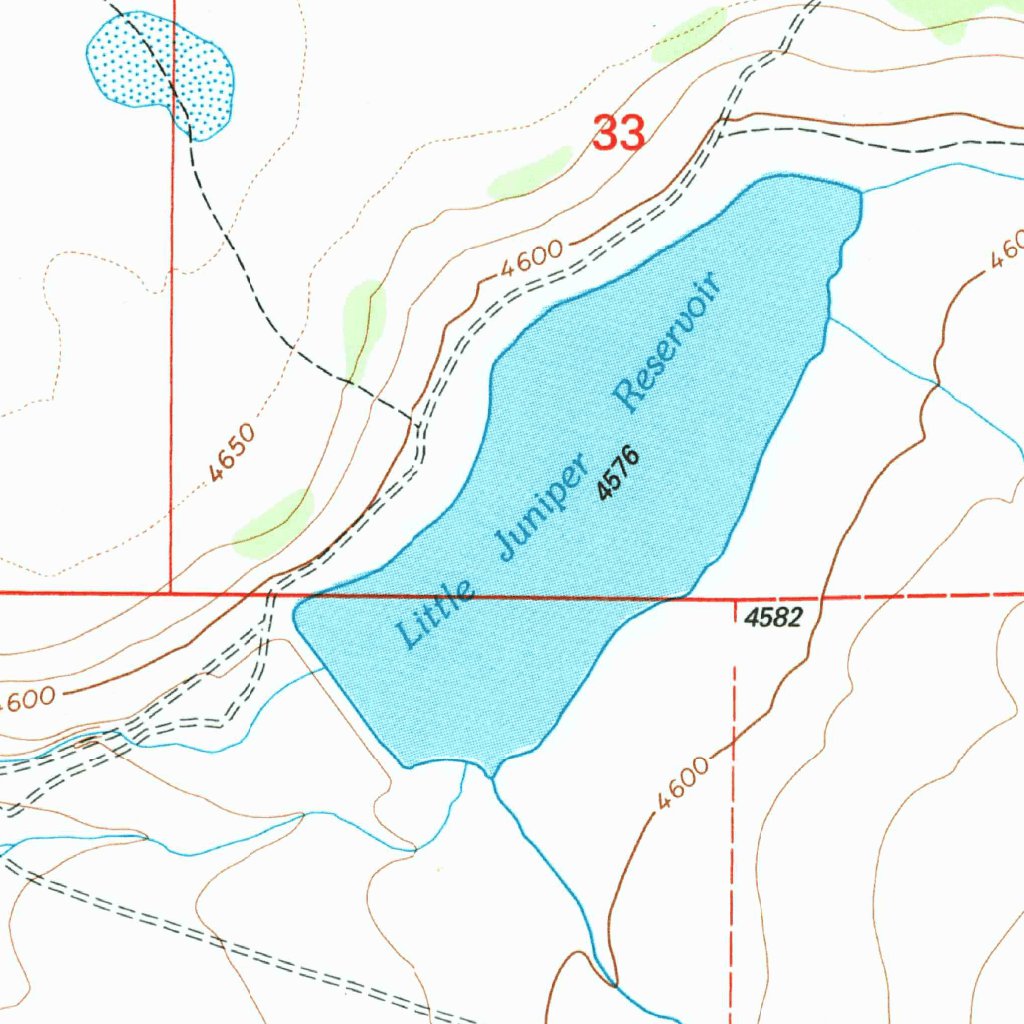 Little Juniper Reservoir, CA (1993, 24000-Scale) Map by United States ...