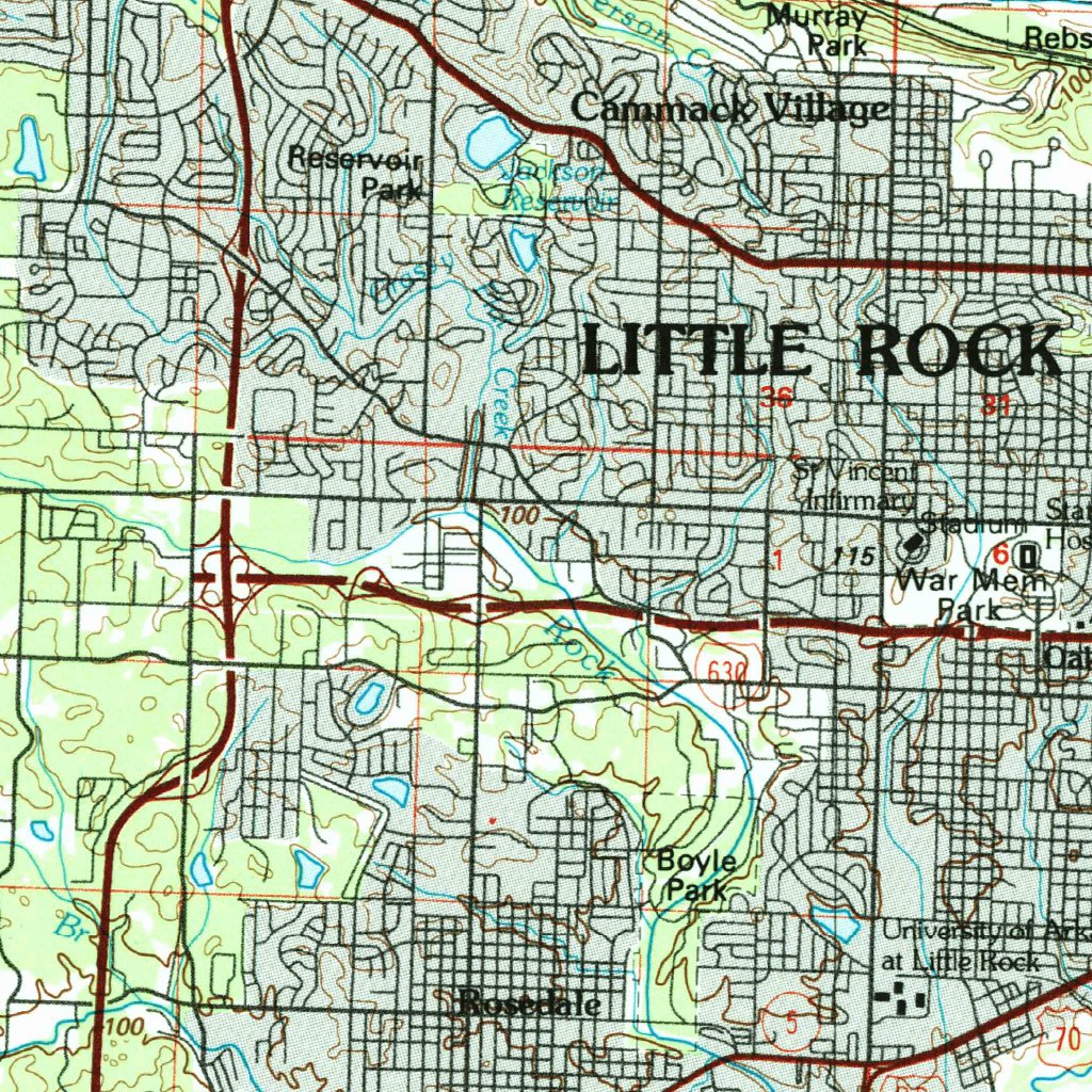 Little Rock, AR (1985, 100000-Scale) Map by United States Geological ...