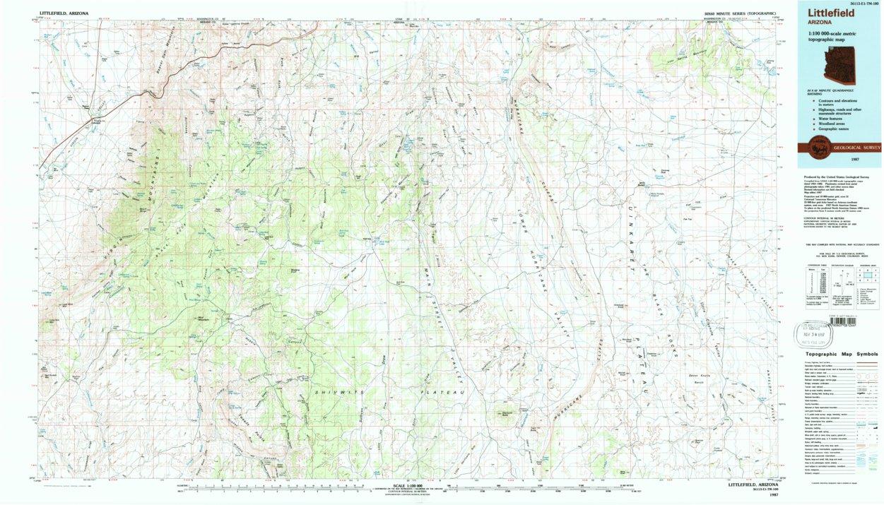 Littlefield, AZ-UT (1987, 100000-Scale) Map by United States Geological ...